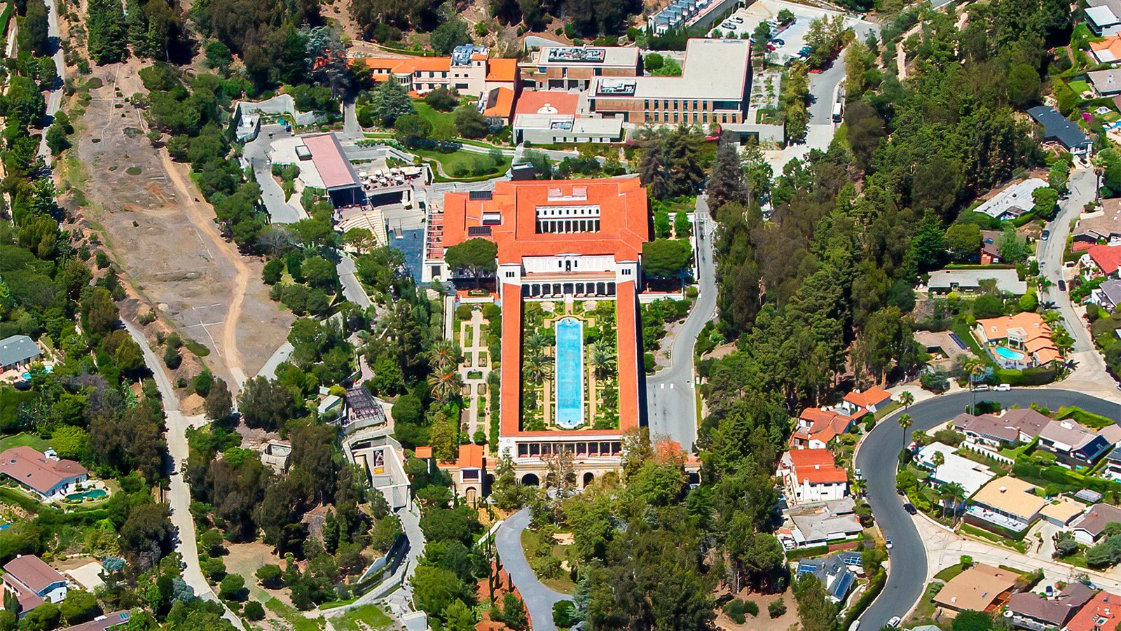 The Getty Villa in Pacific Palisades | West Coast Aerial Photography, Inc