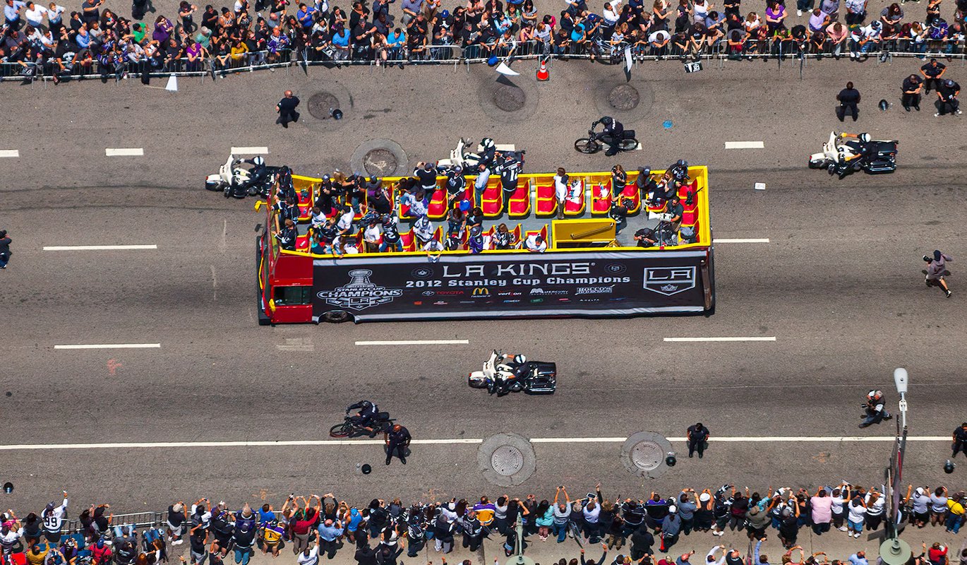 LA Kings Parade Celebrating a Stanley Cup Victory | West Coast Aerial ...
